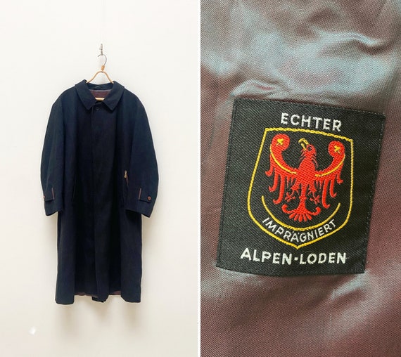 Vintage 90s Alpen Loden Coat Mens Dark Wool Coat Dark Gray Vintage 90s Alpen Loden Coat Mens Dark Wool Coat Dark Gray