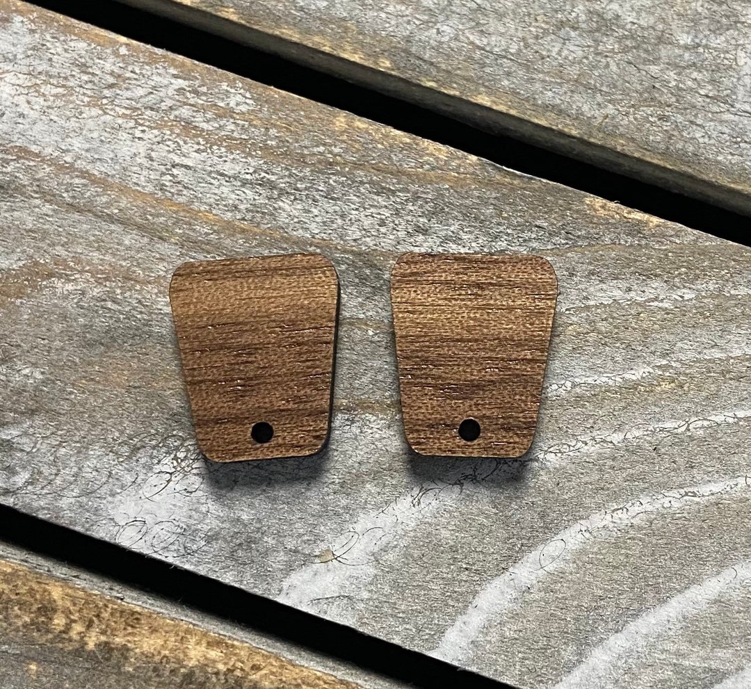 50 - Trapezoid Shaped Wooden Jewelry Connectors, Finished Wood, Stud ...