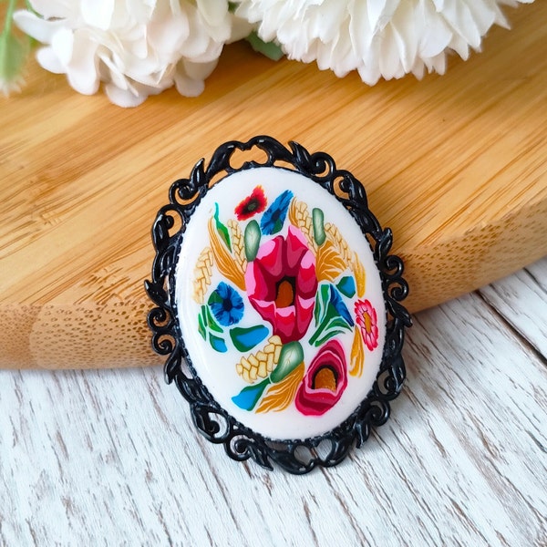 Polymer Clay Brooch - Etsy UK