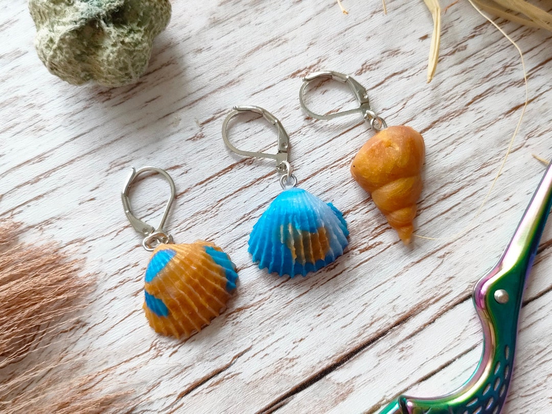 Sea Shell Stitch Marker Set/3 Pc Crochet Markers /snag Free - Etsy