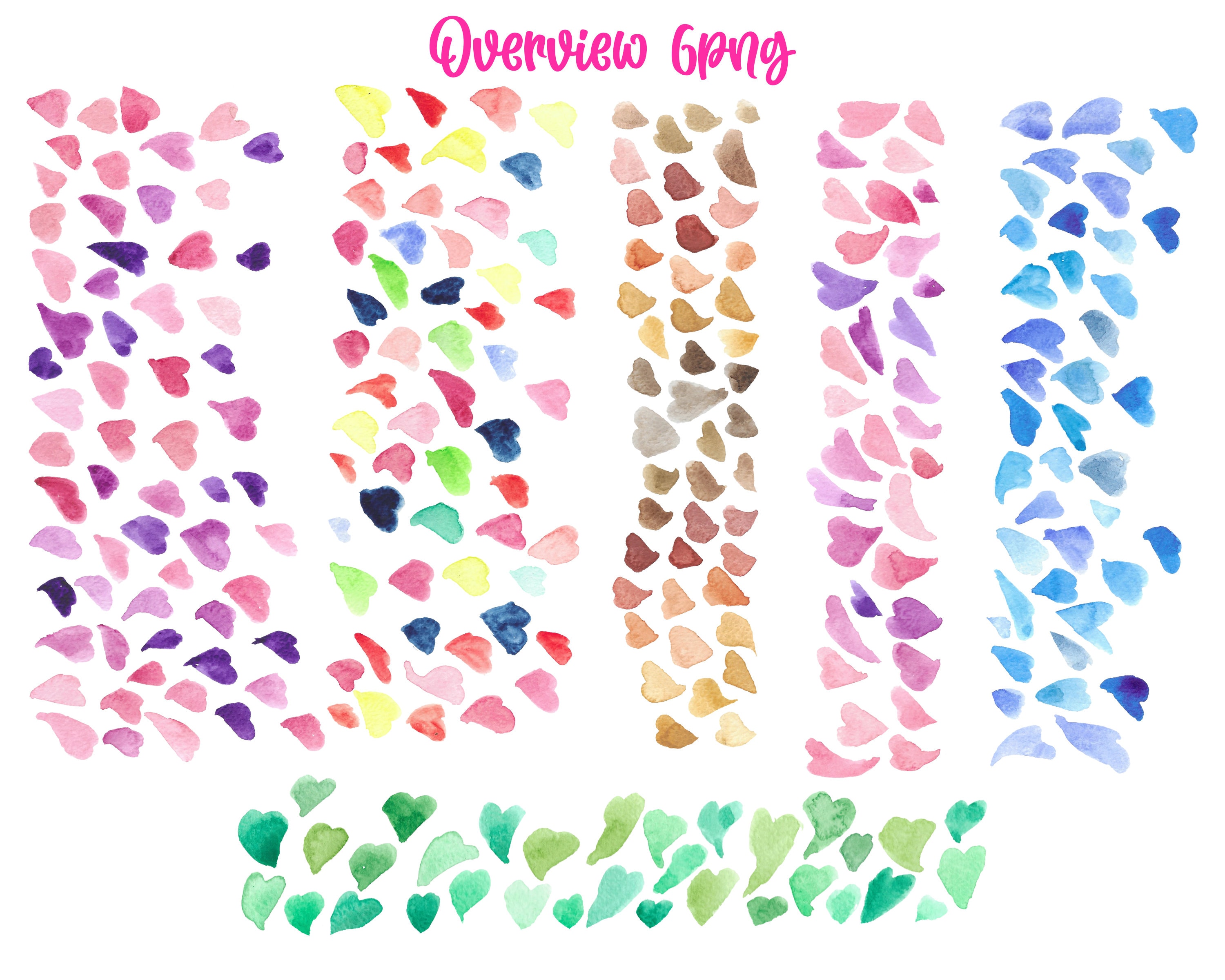 Digital Valentinesday Watercolor Heart Borders and Frames, Aquarell ...