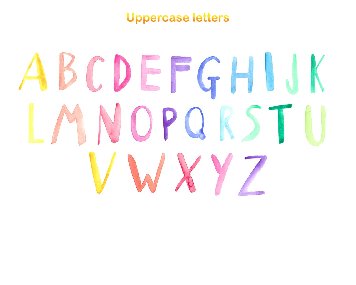 Aquarell rainbow letters clipart ABC rainbow letters | Etsy