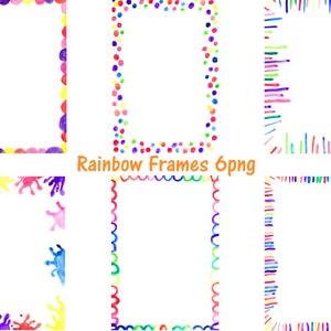 Handpainted Rainbow Watercolor Borders, Handpainted Aquarell ...