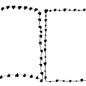 Digital Valentinesday Doodle Heart Border, Doodle Border Black Pen ...