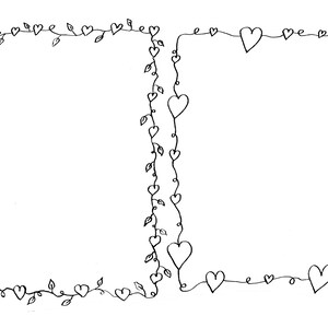 Digital Valentinesday Doodle Heart Border, Doodle Border Black Pen ...