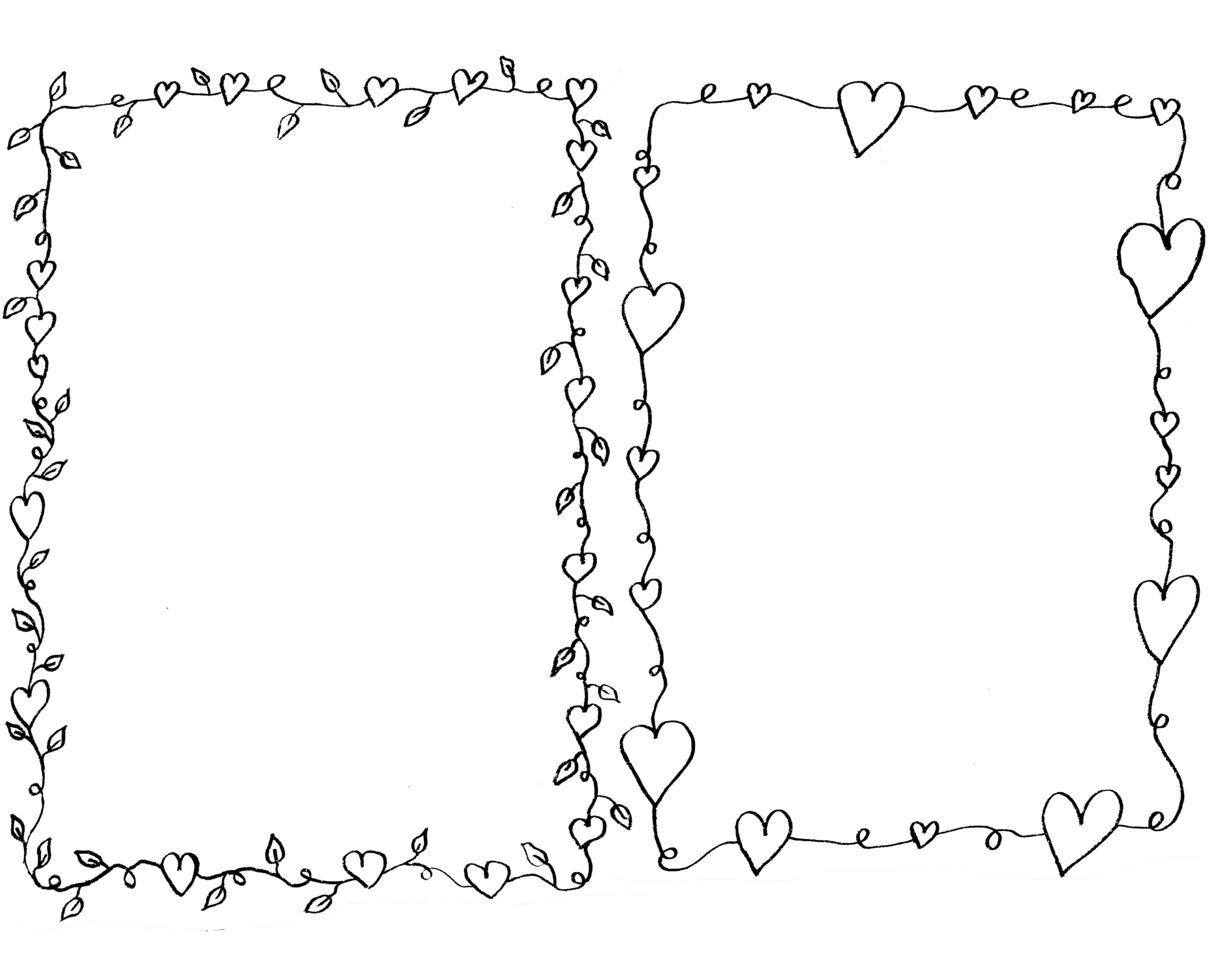 Black And White Heart Borders