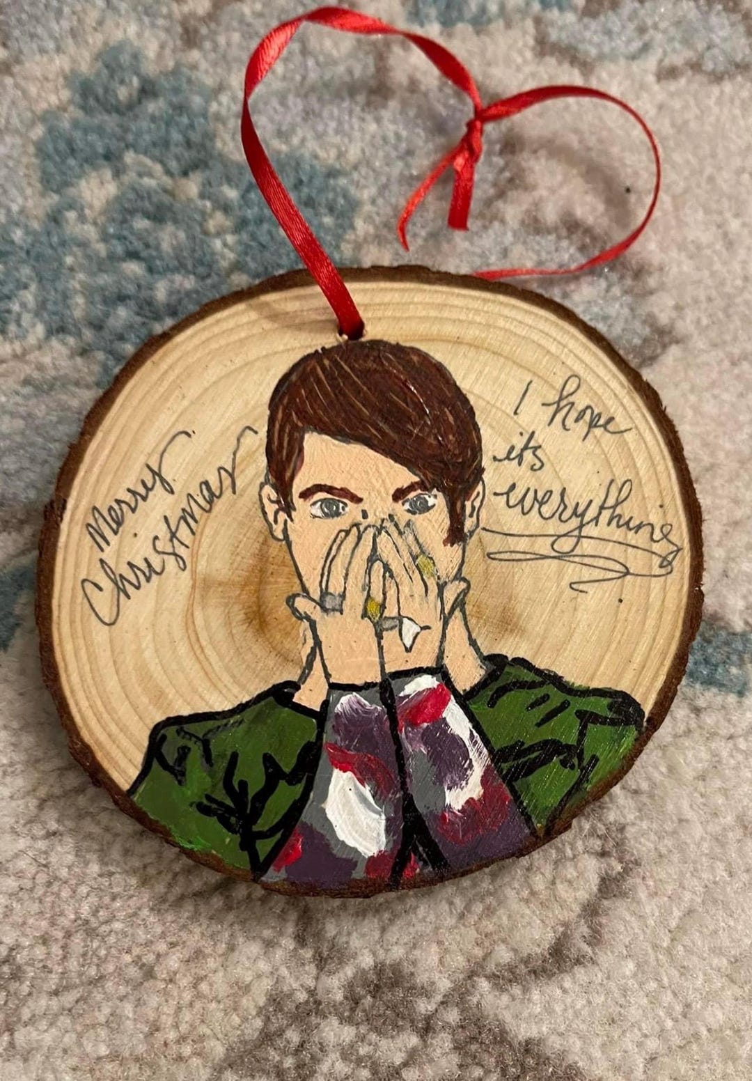 SNL Stefan Ornament: Hand-painted Wood Slice - Etsy
