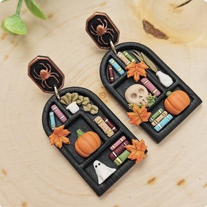 Haunting Bookcase Earrings/ Bookshelf Earrings/ Bookworm Earrings ...