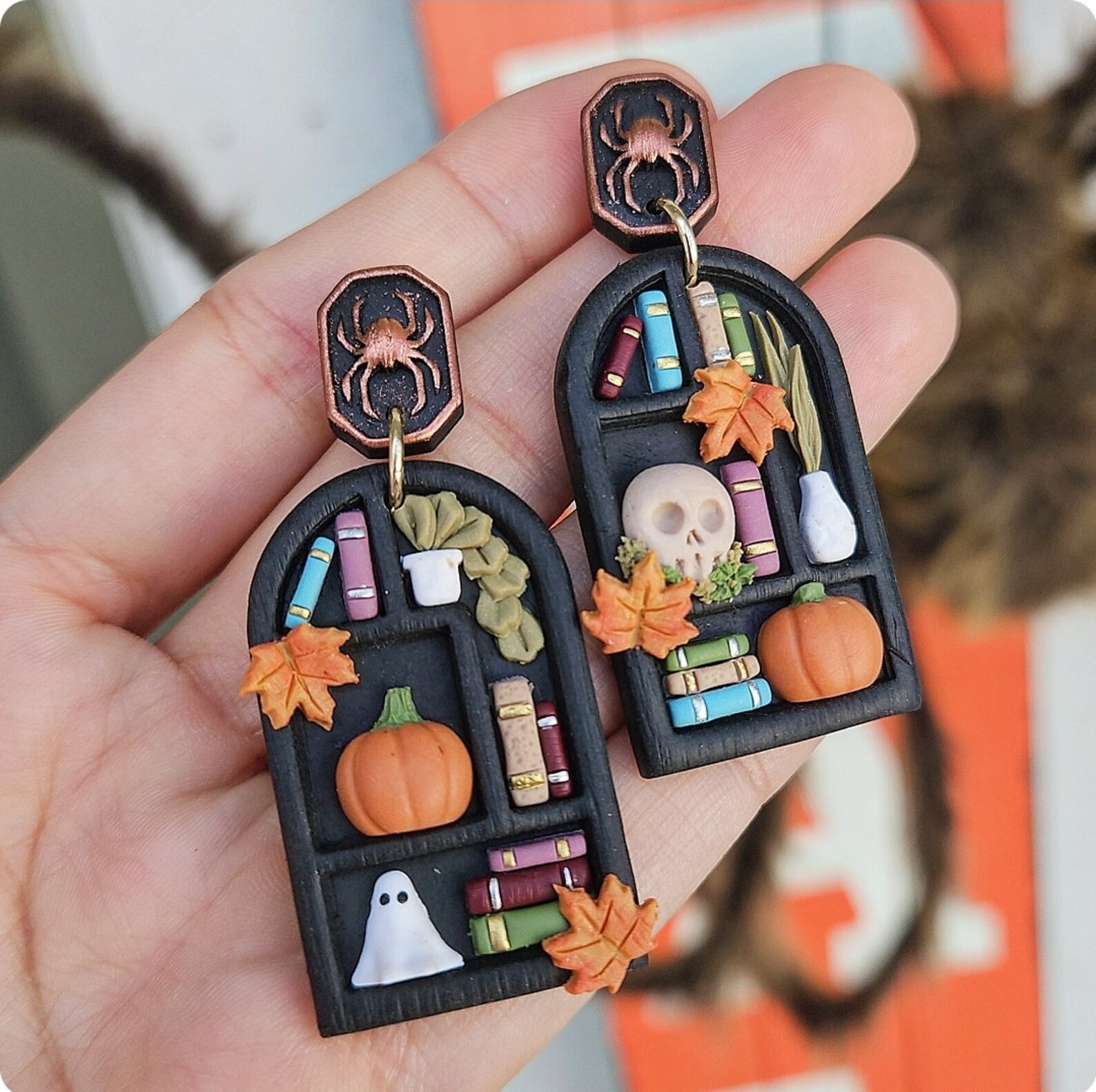 Haunting Bookcase Earrings/ Bookshelf Earrings/ Bookworm Earrings ...