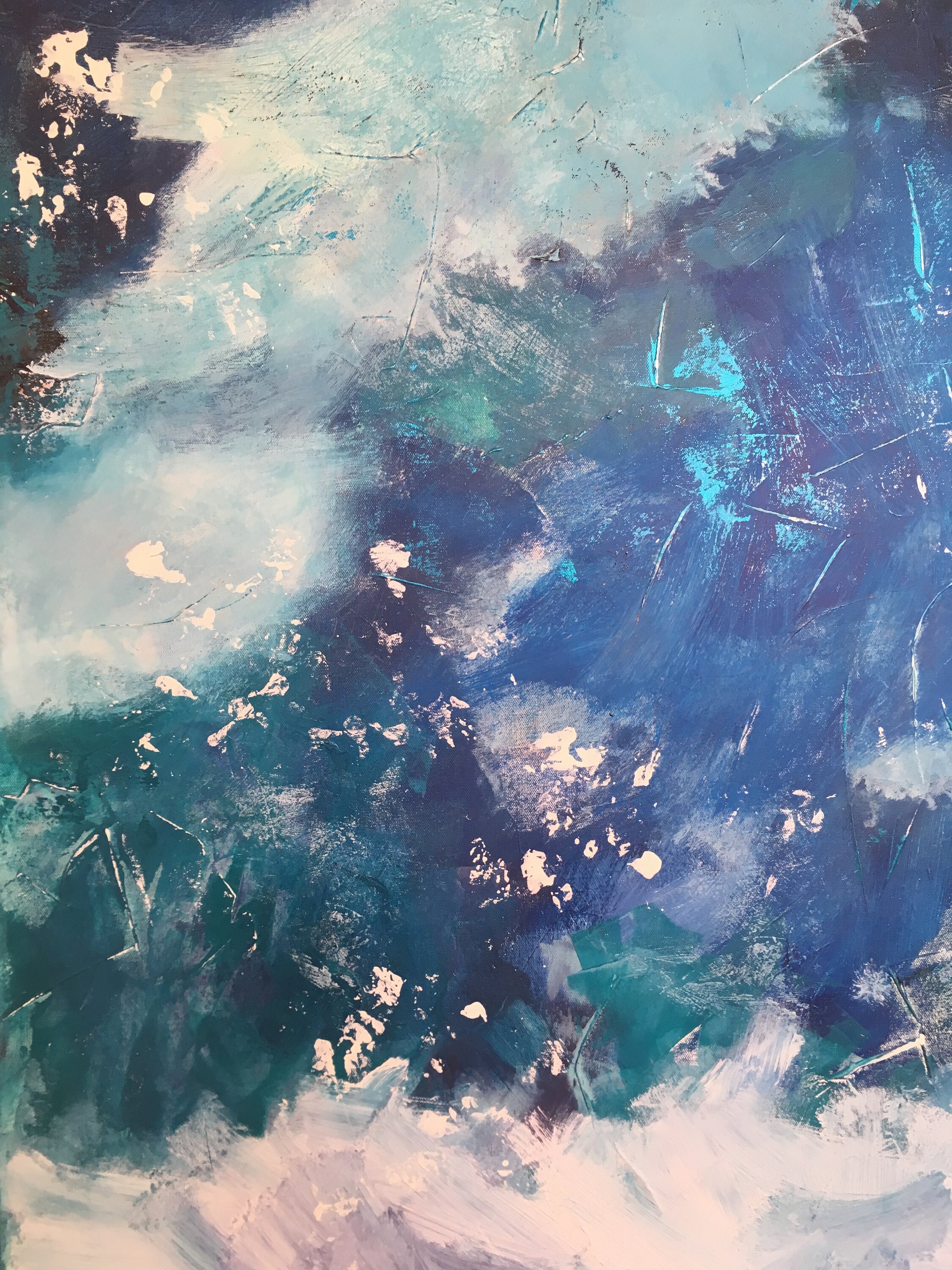 PRINTABLE ART, 40x30, Blue, Turquoise, Teal,original Painting, Extra ...