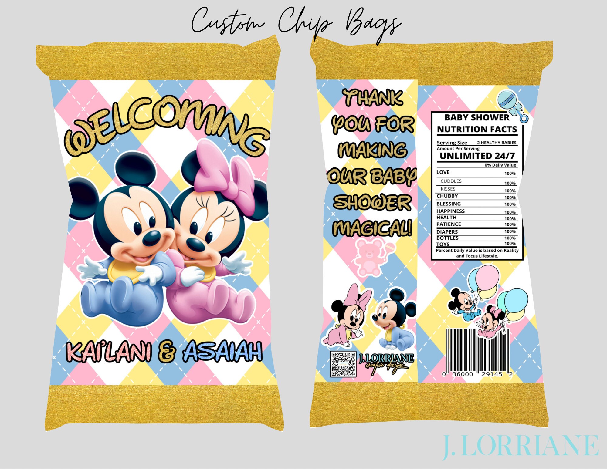 Custom Digital Chip Bag - ANY THEME - Etsy