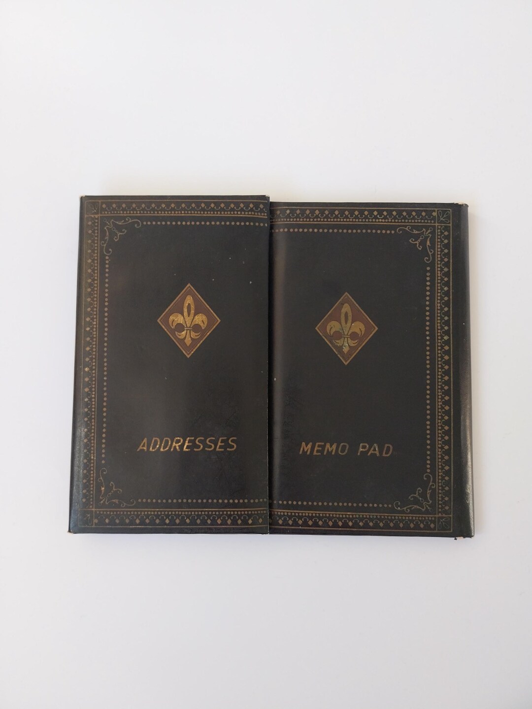 1950s Address Book & Memo Pad Holder. Black Fleur De Lys Scroll - Etsy