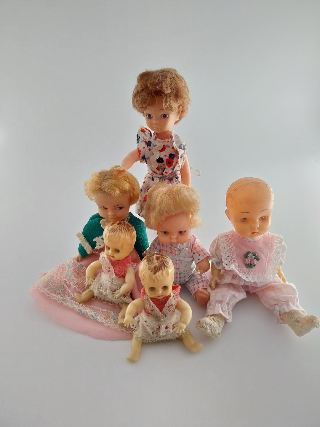 Vintage Collection of 1960s Dolls. Two Tiny Baby Dolls, One Baby Doll ...