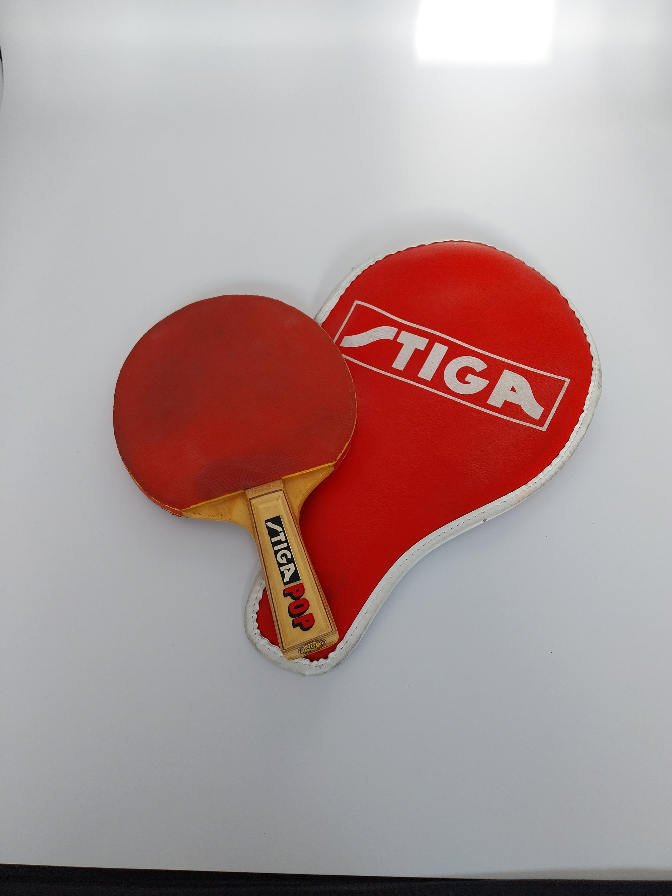 1970s Stiga Pop Table Tennis Bat With Wooden Handle & Red Cover ...