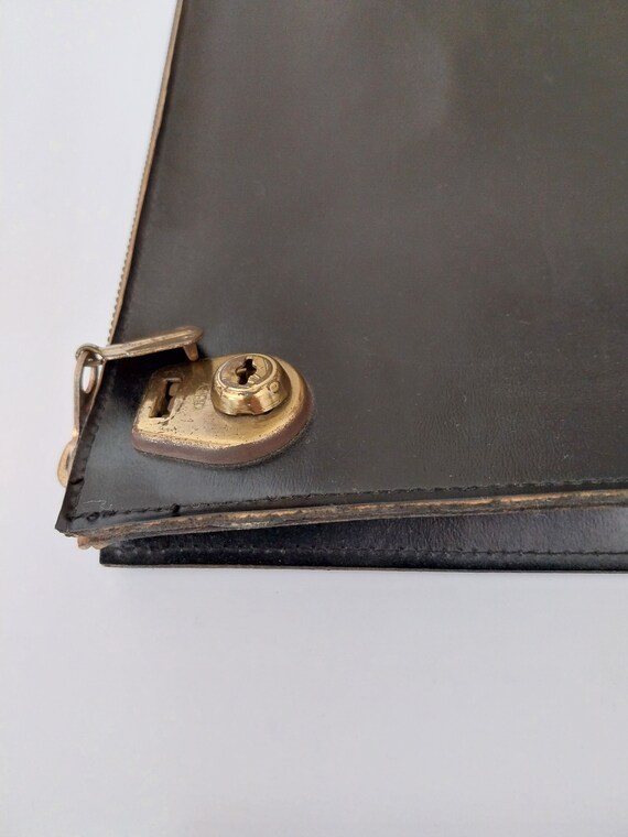 Vintage Cheney Black Leather Document Briefcase Walle… - Gem