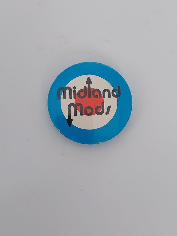 1970s Midland Mods Original Music Badge. Pin Back But… - Gem