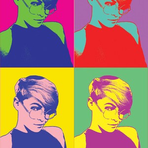 POP ART Andy Warhol A3 Printable Portrait. Personalized Quartet Poster ...