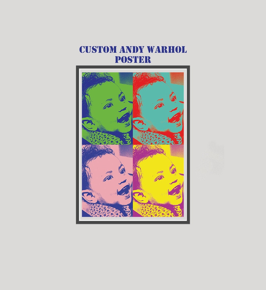 POP ART Andy Warhol A3 Printable Portrait. Personalized Quartet Poster ...