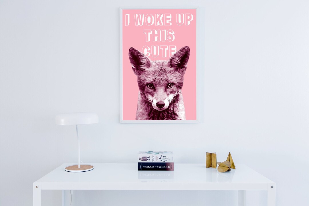 Pink Baby Fox A3 Printable. Instant Digital Download. Custom Sizes and ...