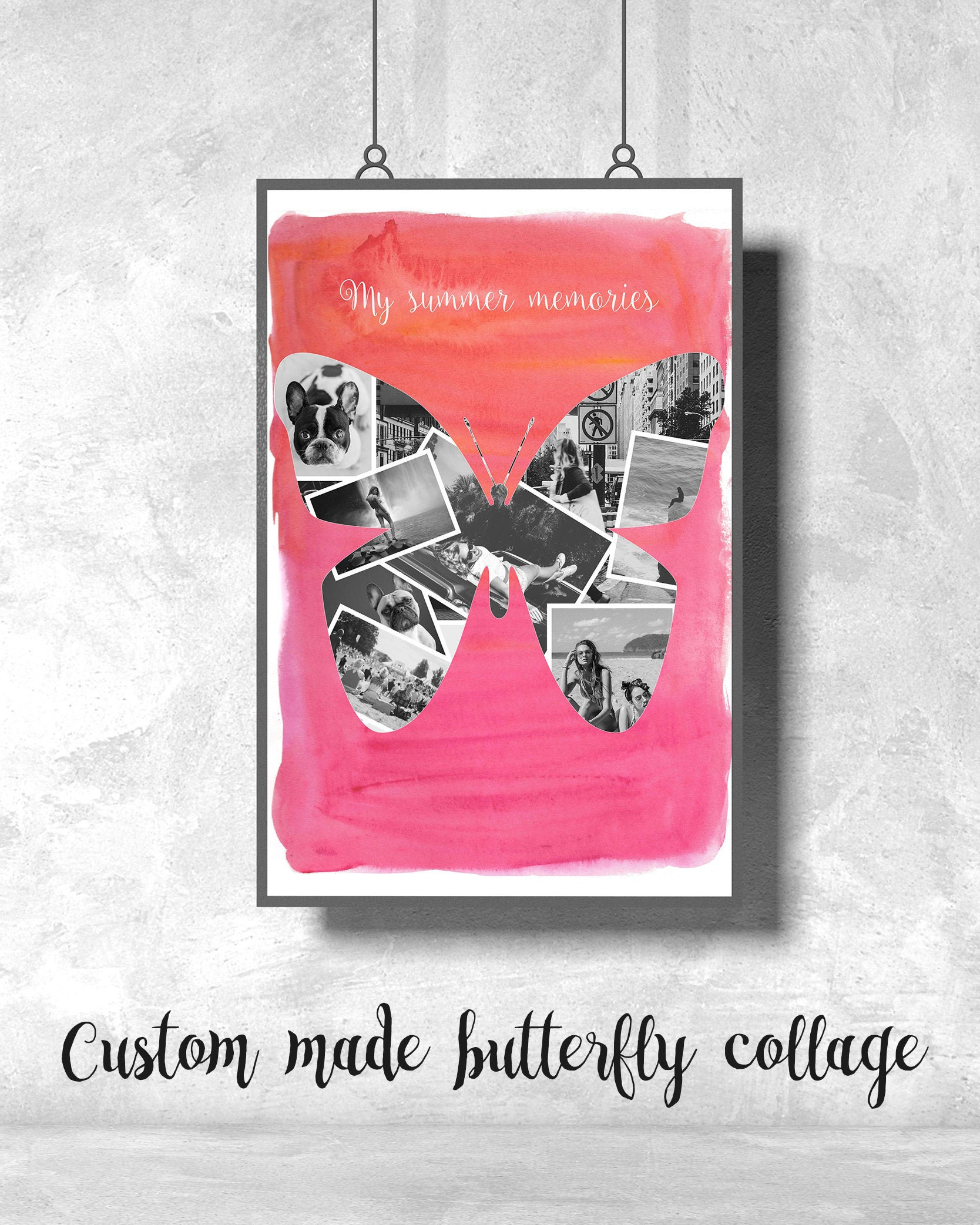 Beautiful Butterfly Shaped Photo Collage - Custom Made From Your ...