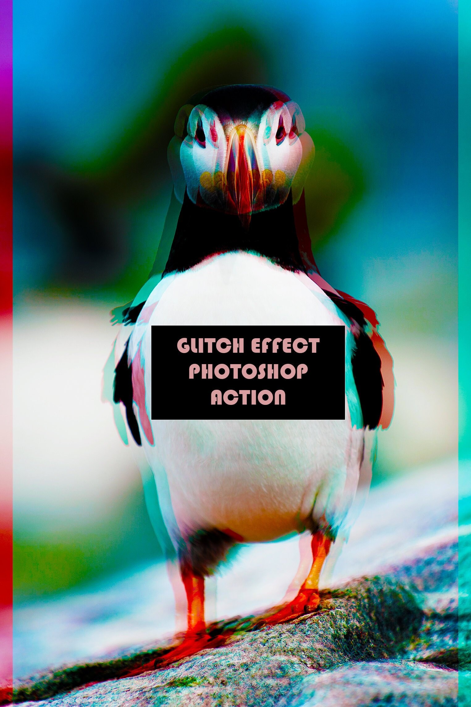 Photoshop 3D Glitch Effect Action Faux 3D Effect Glitch Minimalist Art ...