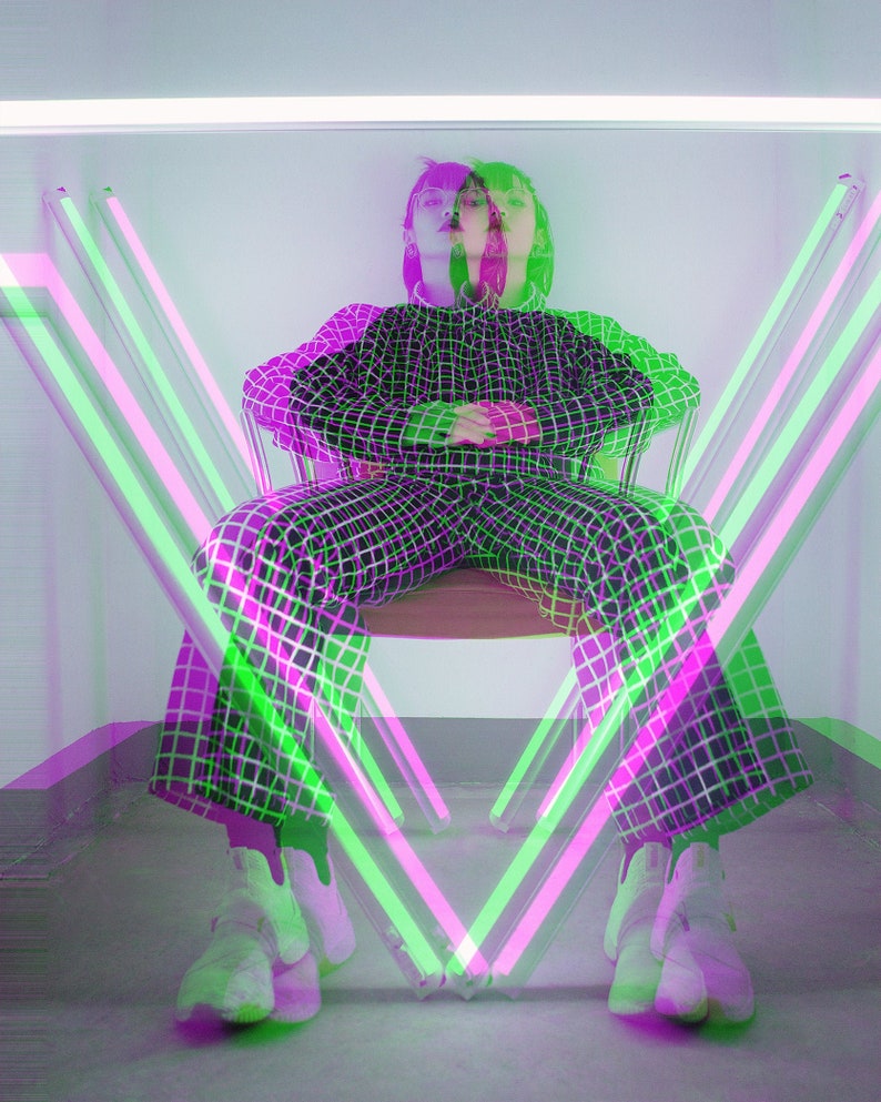 Glitch Extreme Photoshop Action. Neon Fashion Colours. Purple and Green ...
