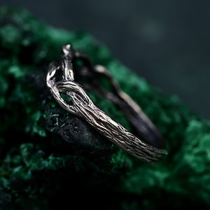 Enchanted Forest Silver Ring, Celtic Twist Branch for Couples, Unique ...