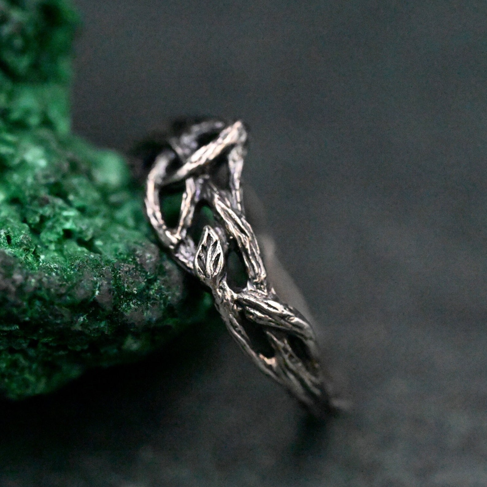 Artisanal Silver Tree Ring - Nature-inspired Design, Handcrafted Unique ...