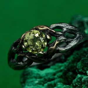 Ring of Natural Beauty, Forest Ring With Peridot, Ring With Branch and ...
