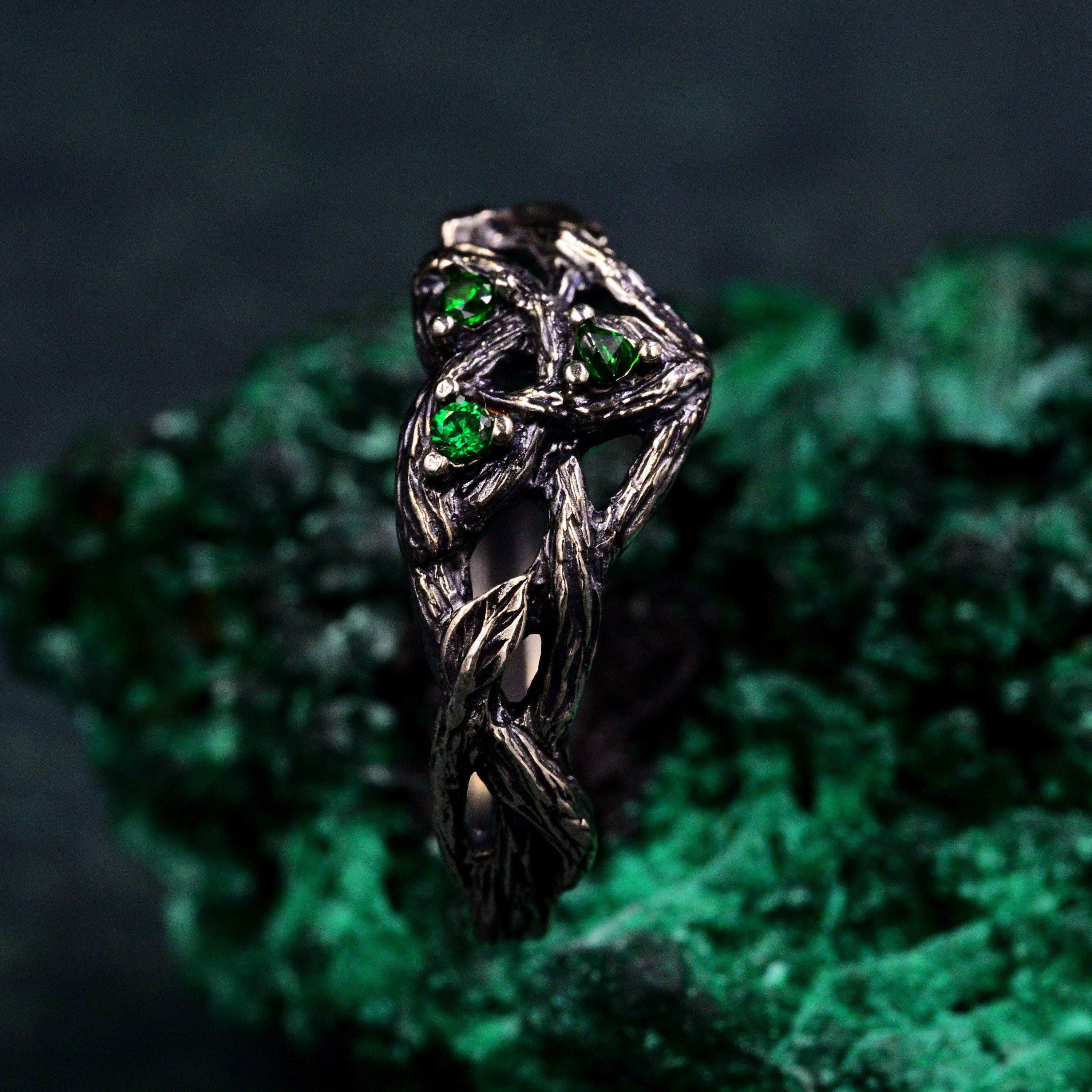 Women Silver Ring, Enchanted Forest Promise Ring, Mystic Woodland ...