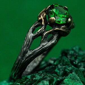 Forest Ring With Emerald, Ring of Natural Beauty, Ring With Branch and ...
