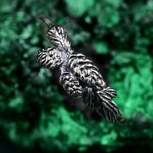 Handcrafted Pine Cone Ring - Elegant Sterling Silver Nature-inspired ...