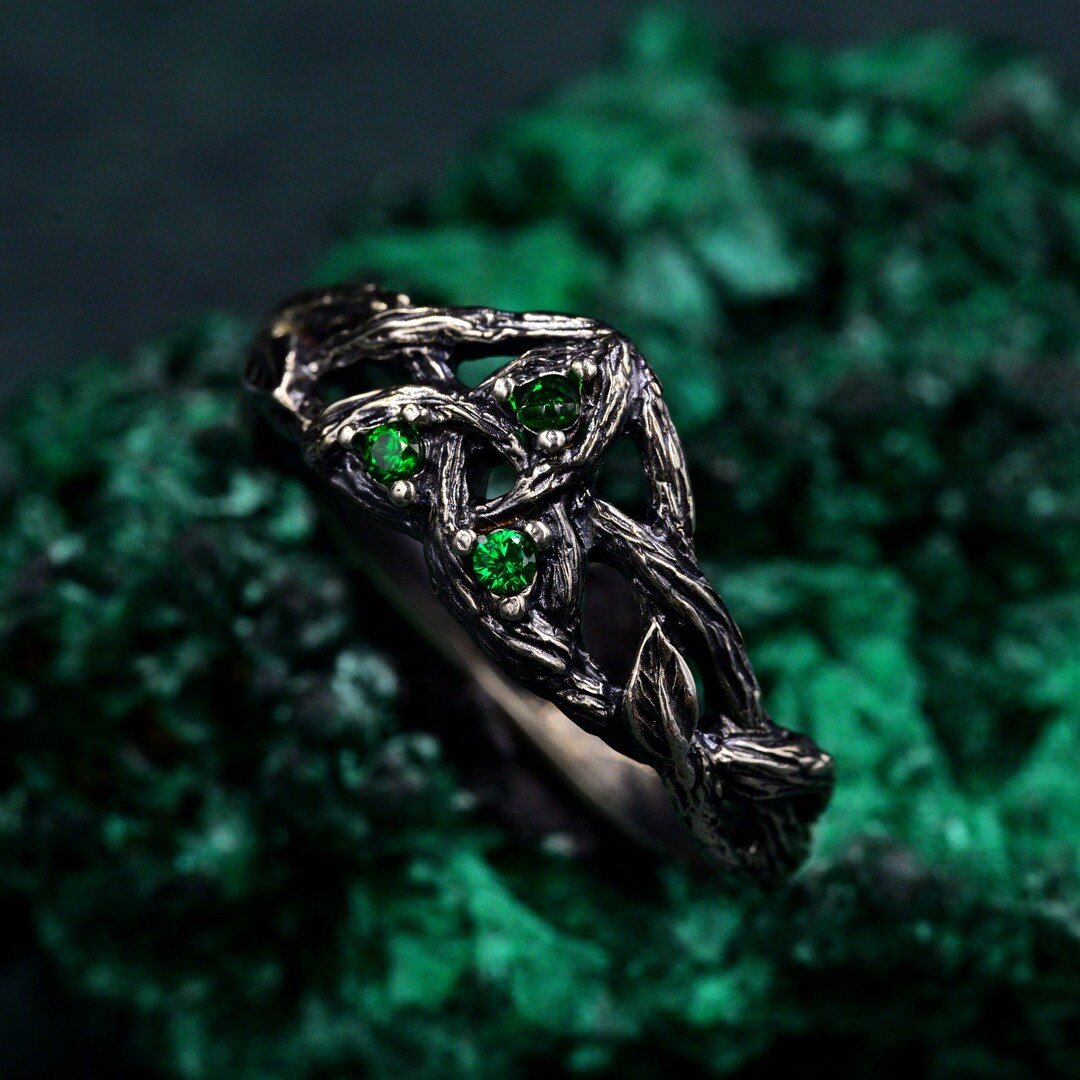 Enchanted Forest Promise Ring, Women Silver Ring, Mystic Woodland ...