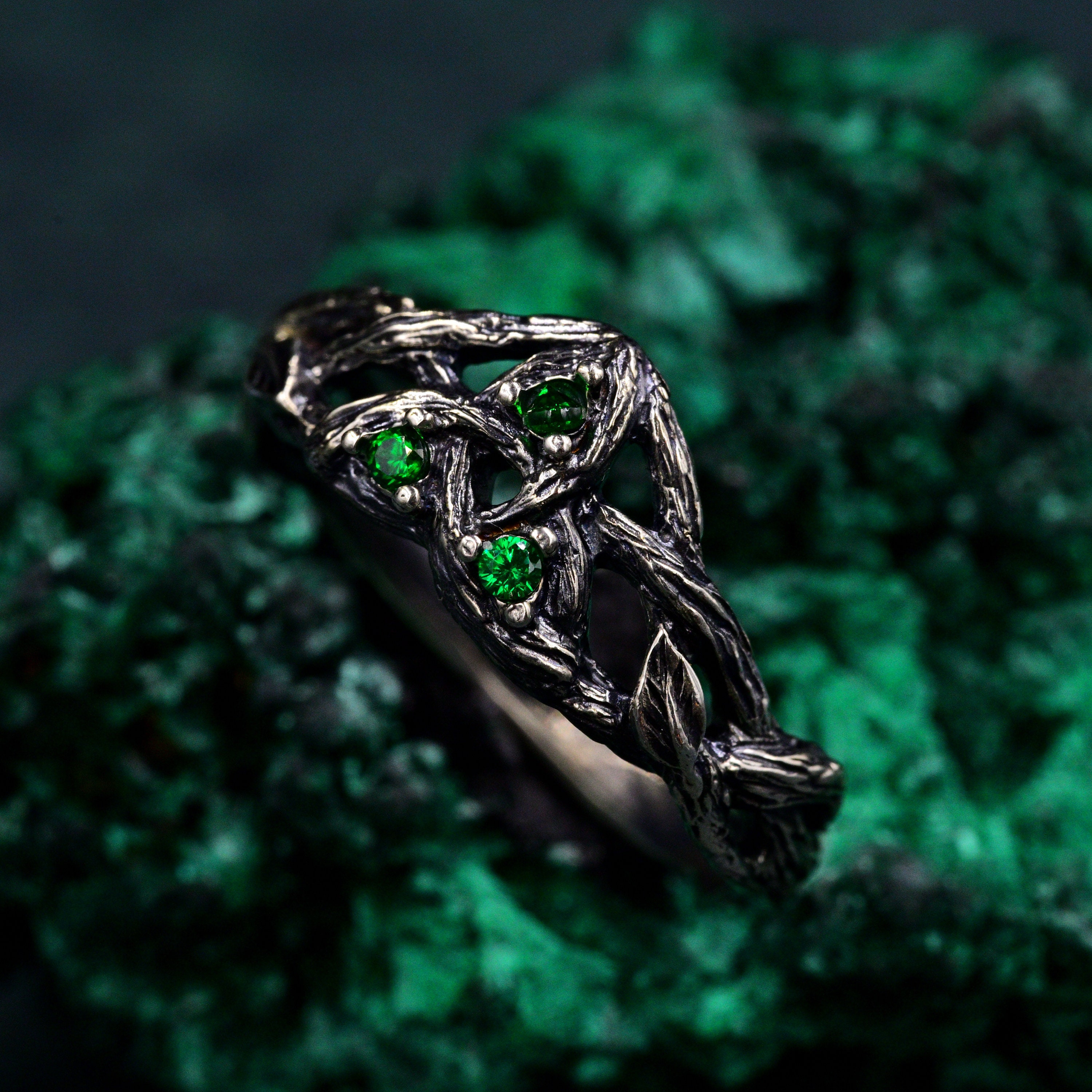 Women Silver Ring, Enchanted Forest Promise Ring, Mystic Woodland ...