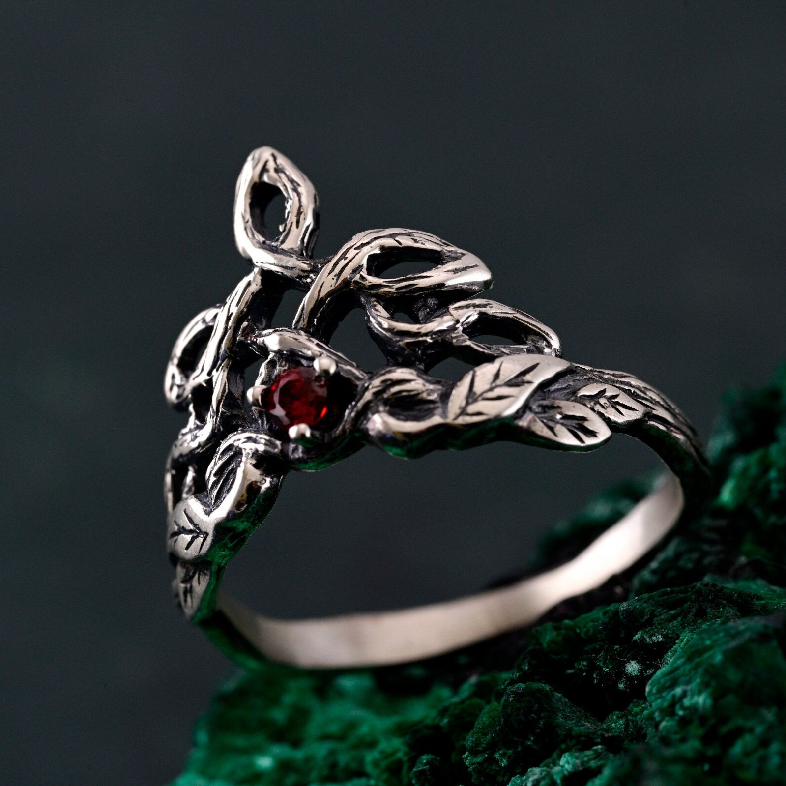 Enchanted Forest Ring, Braided Silver Band, Fantasy Engagement Ring ...