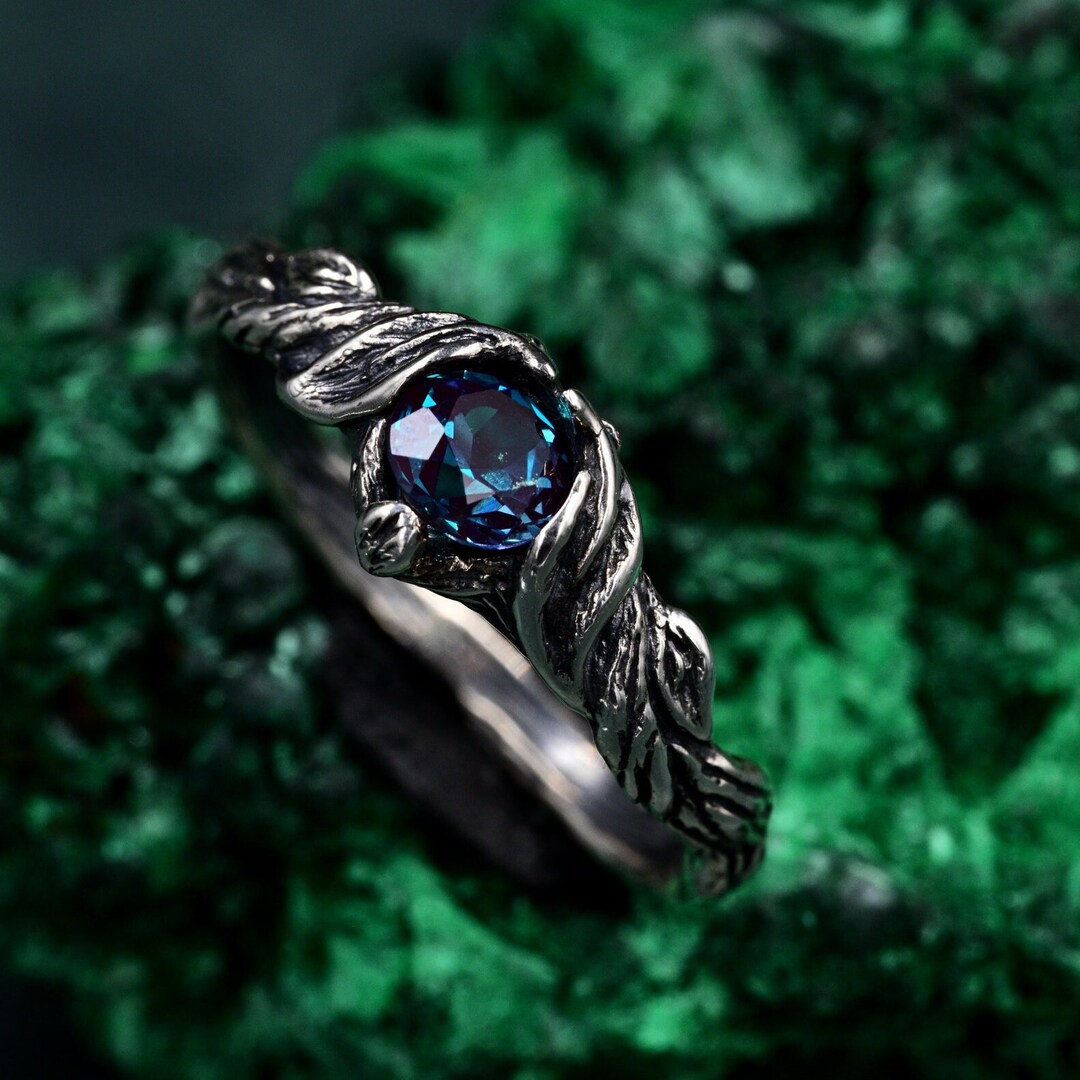 Silver Braided Band Witch Ring, Enchanted Forest Engagement, Women's ...