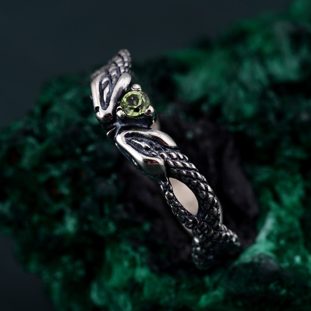 Serpentine Embrace Ring, Unique Animal Ring, Twisted Serpent Band ...
