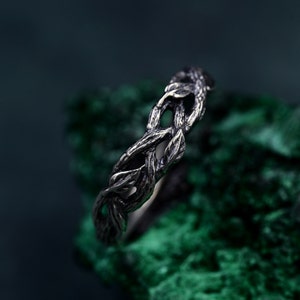 Enchanted Forest Silver Ring, Celtic Twist Branch for Couples, Unique ...