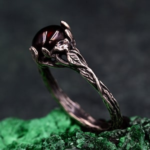 Vintage Fairycore Silver Band - Enchanted Forest Mystical Ring, Unique ...