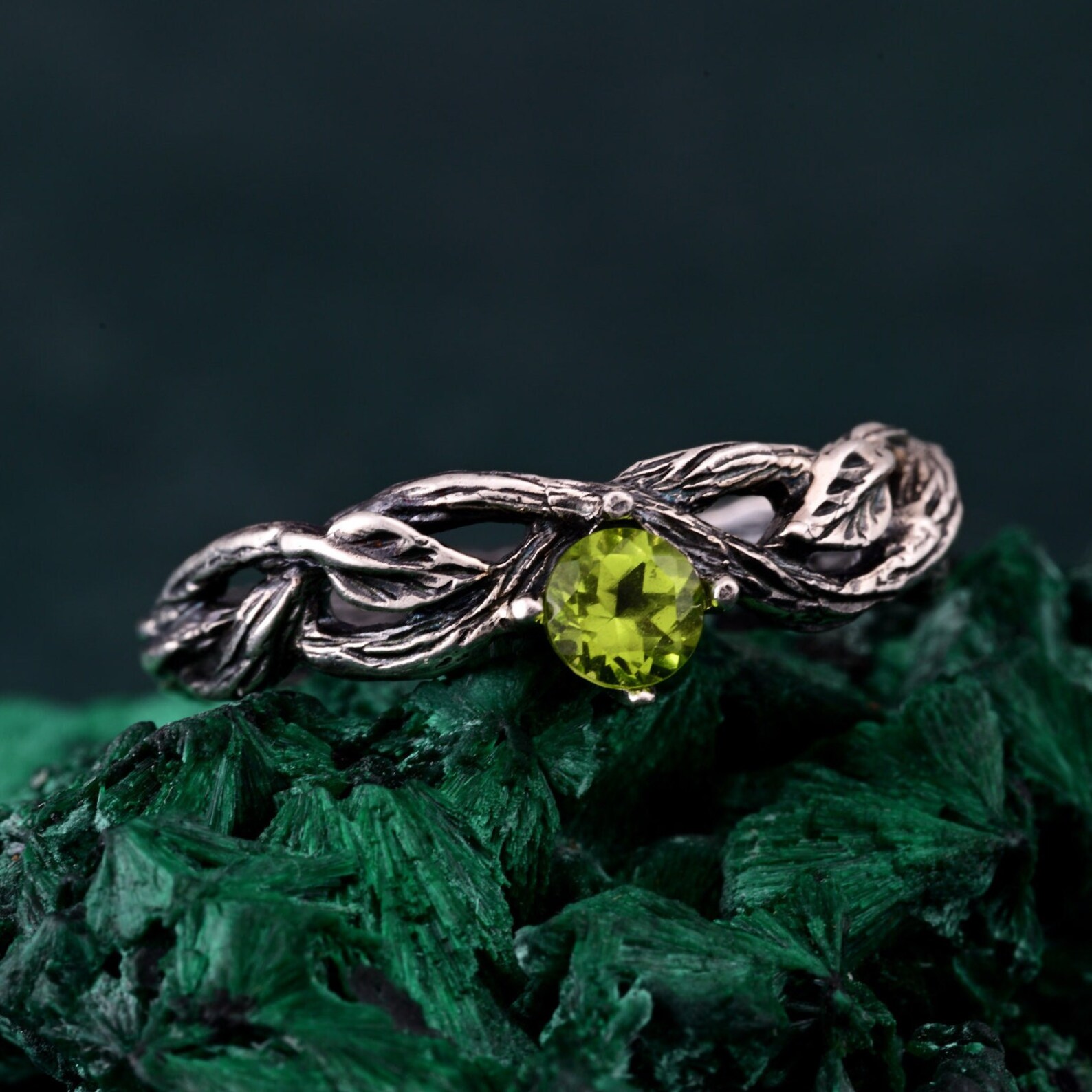 Leafy Branch With Sapphire Ring, Nature's Gemstone Adornment Ring for a ...