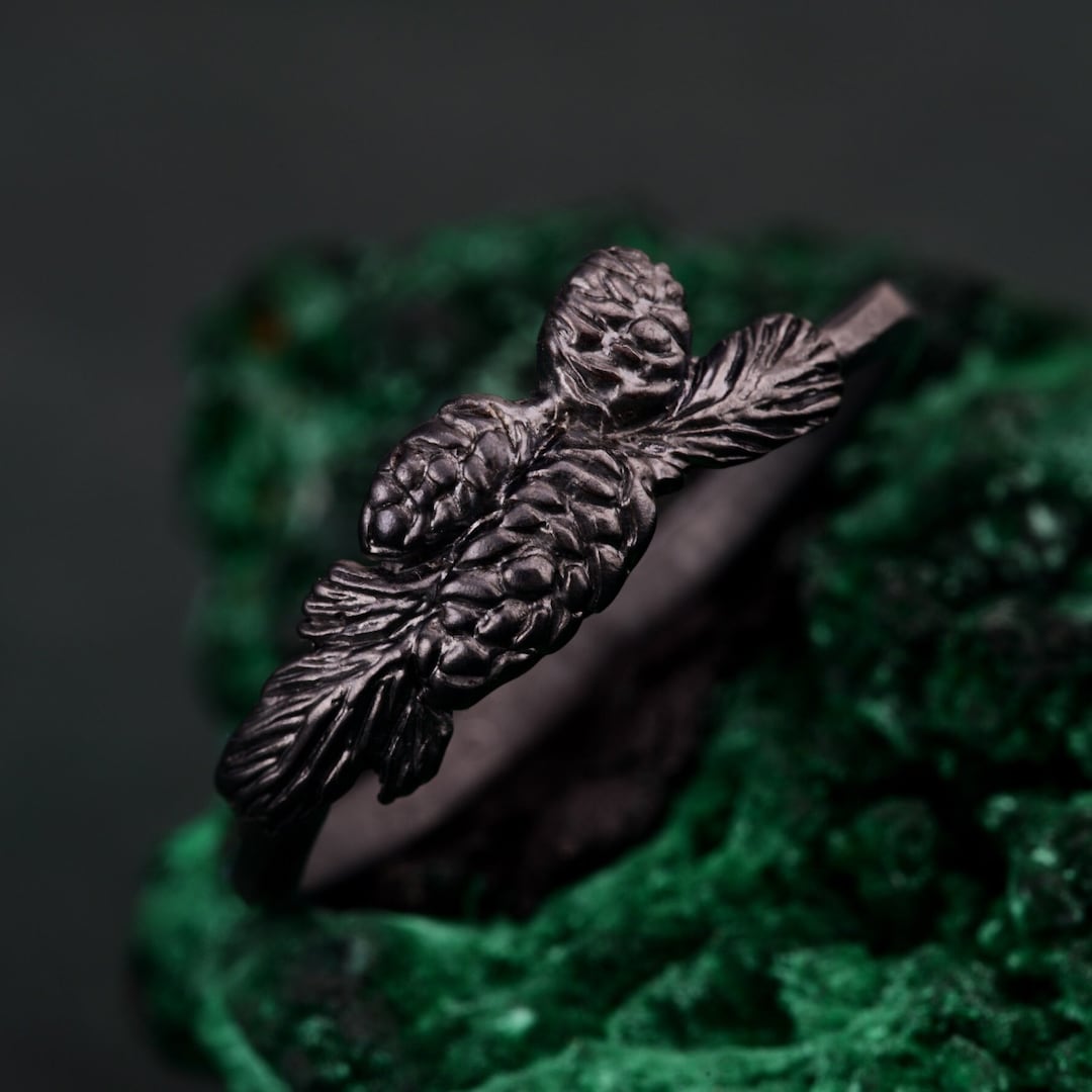 Wild Nature Silver Ring With Pine Tree Design, Elegant Minimalist ...