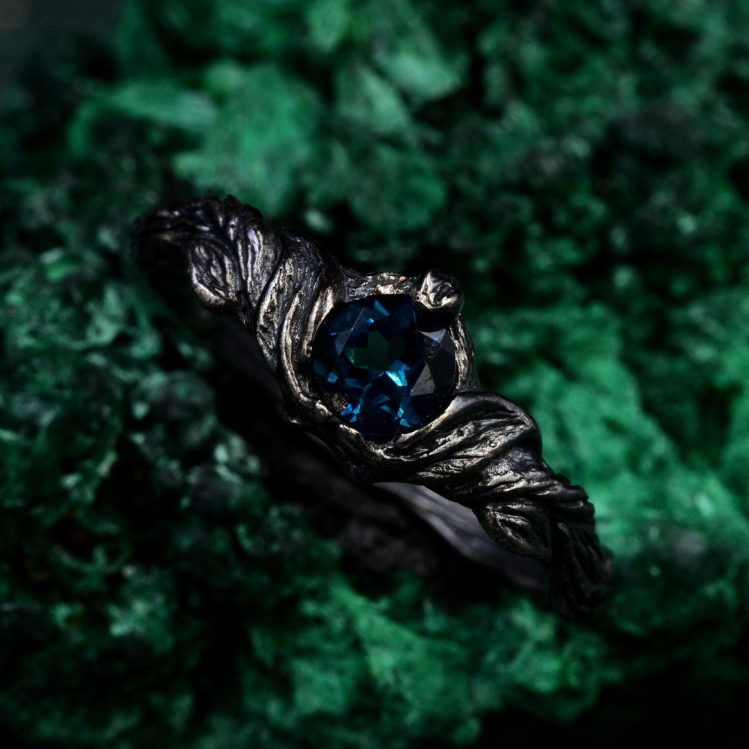 Gothic Noir Sterling Silver Ring, Mystical Darkness Silver Ring, Gothic ...