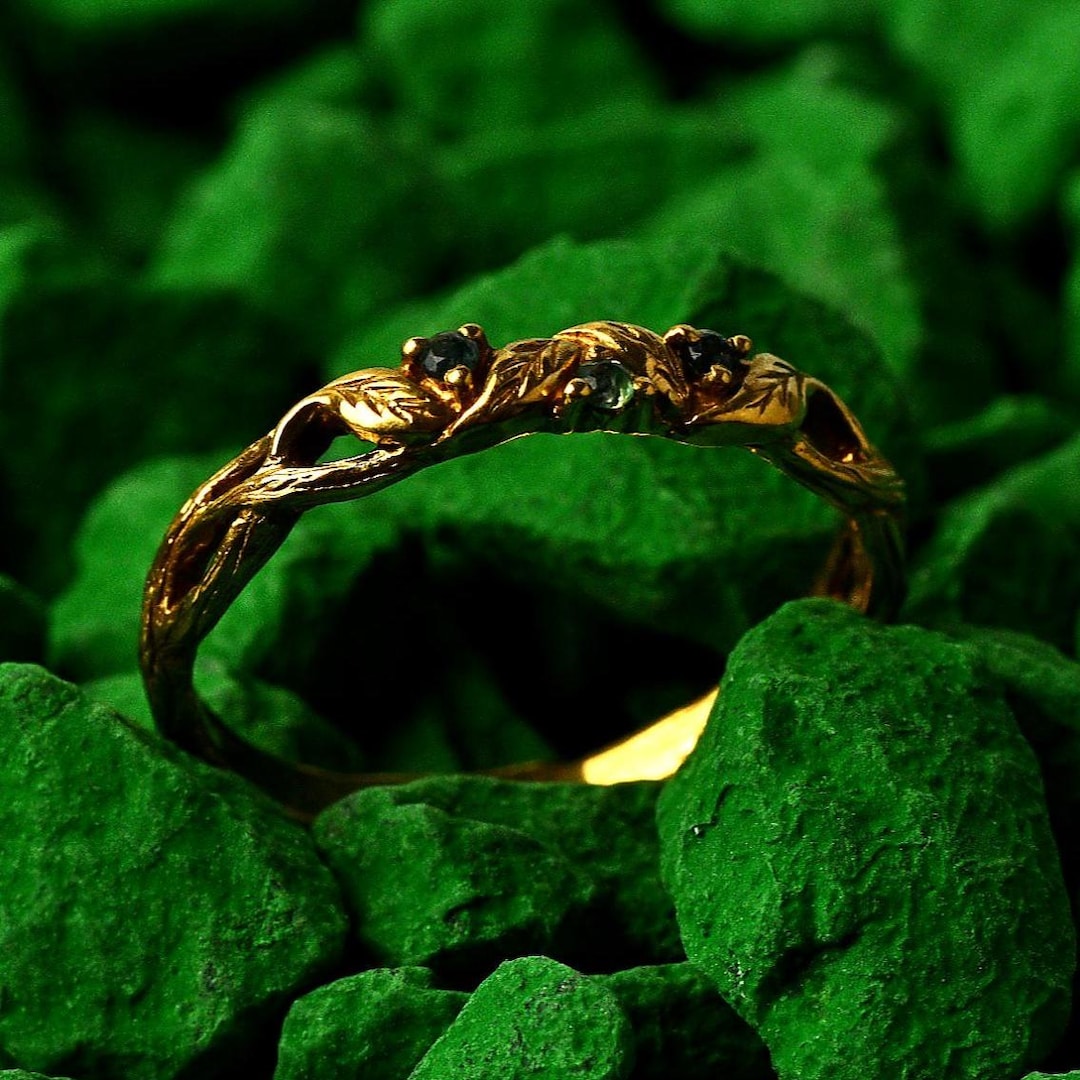 Leaf Vine Ring in Sterling Silver — Personalized Anniversary Gift - Etsy