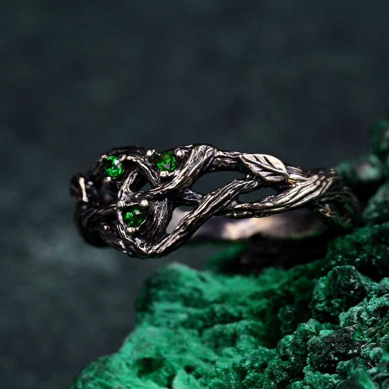 Women Silver Ring, Enchanted Forest Promise Ring, Mystic Woodland ...