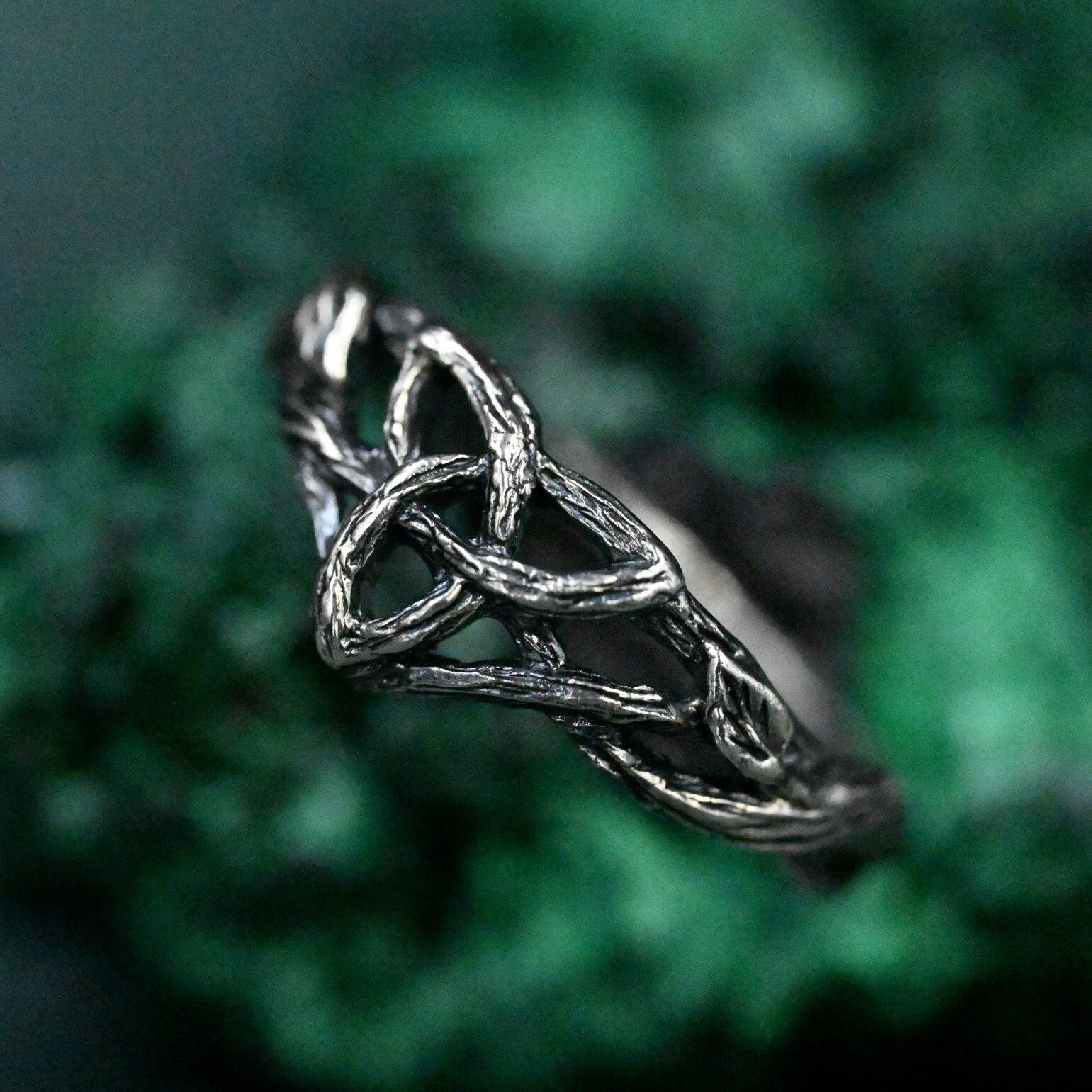 Artisanal Silver Tree Ring - Nature-inspired Design, Handcrafted Unique ...