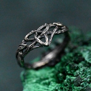 Artisanal Silver Tree Ring - Nature-inspired Design, Handcrafted Unique ...