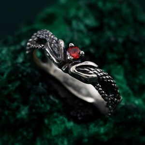 Serpentine Embrace Ring, Twisted Serpent Band, Entwined Snake Ring, Coiled Serpent Jewelry ...