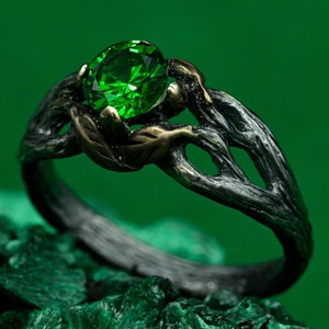 Forest Ring With Emerald, Ring of Natural Beauty, Ring With Branch and ...