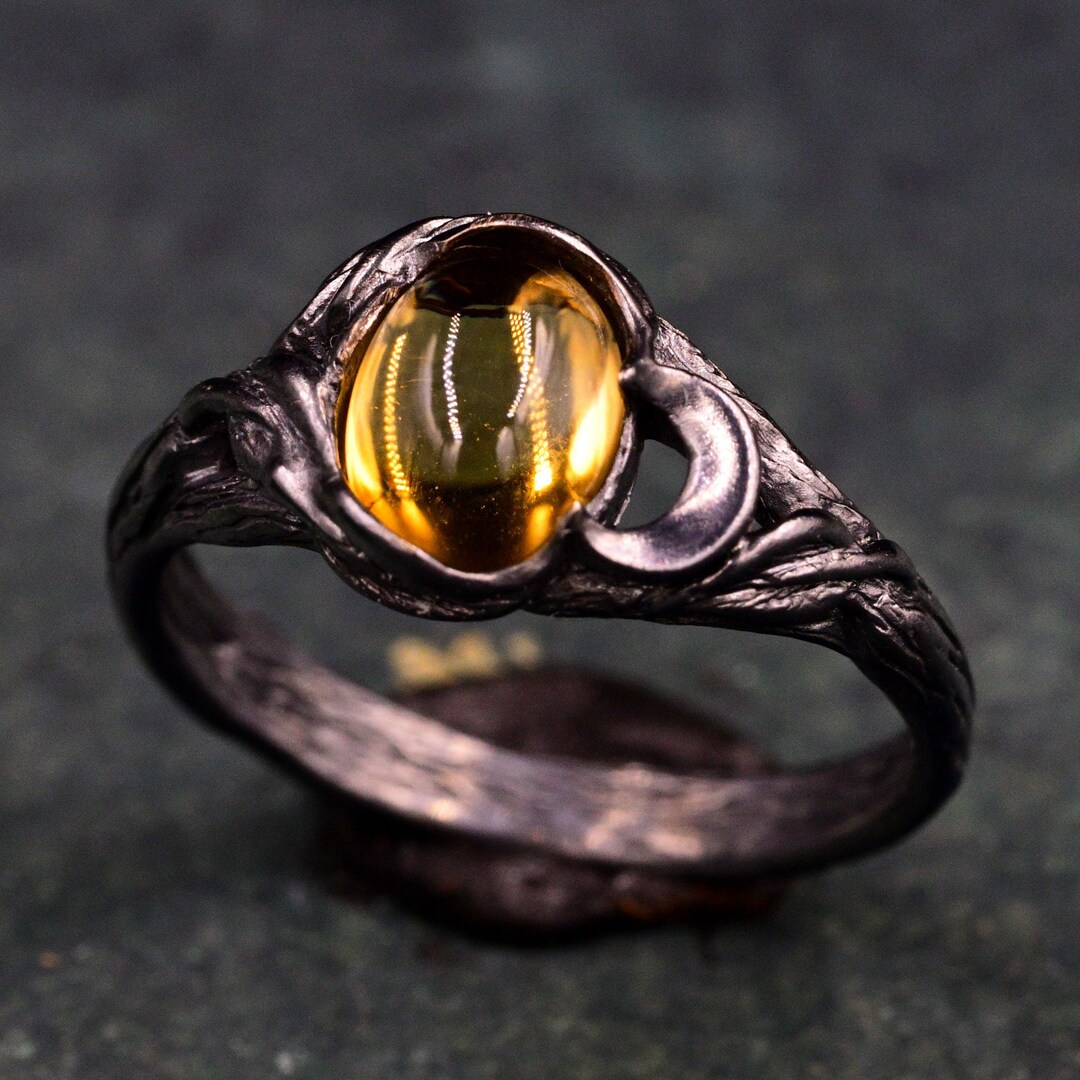 Citrine Twig Braided Ring in Sterling Silver — Birthday Gift - Etsy