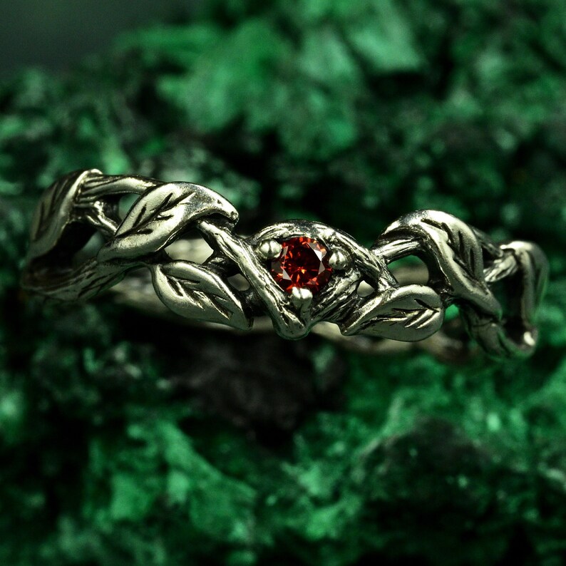 Woodland Fairycore Silver Eternity Ring Men's Leafy Vine - Etsy